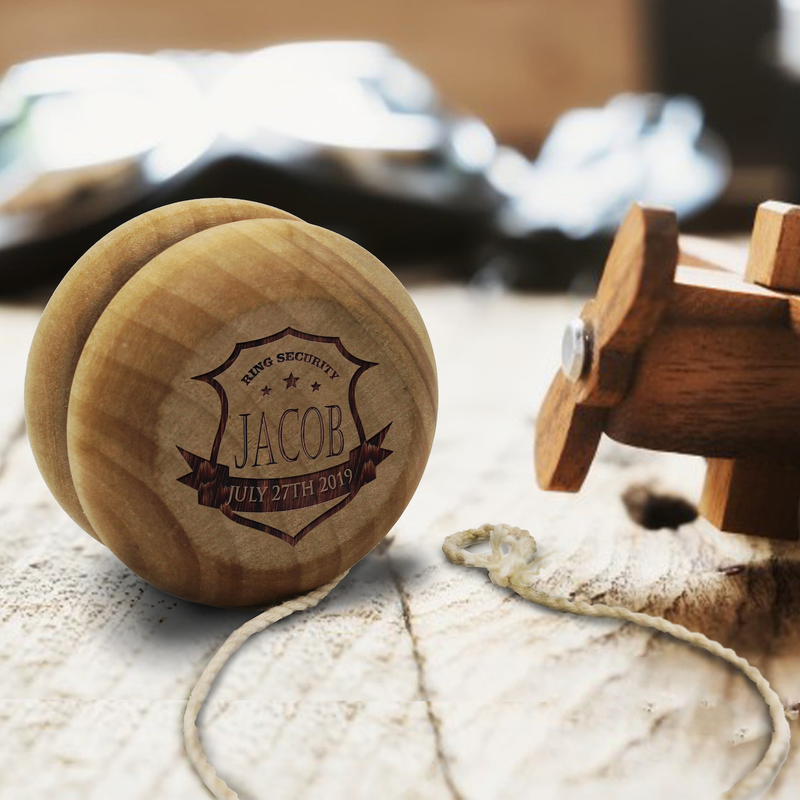 Wood Yo Yo, Yo Yos, Personalized Ring Bearer Gift, Party Favor for ...