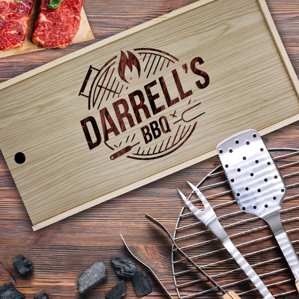 Custom Engraved Grill Set, Customized Grill Tools, Grilling Kit for Dad ...
