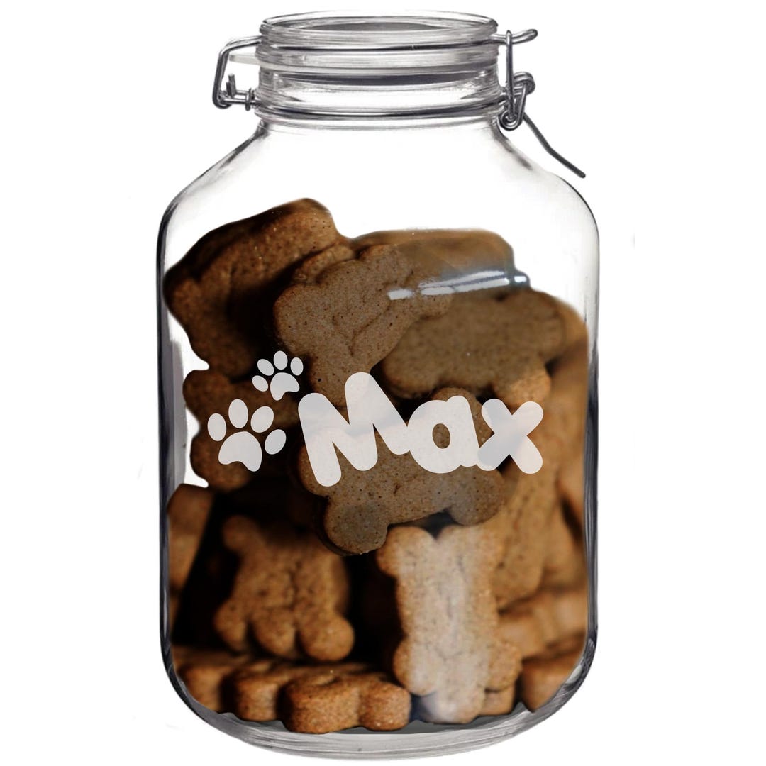 Dog Treat Container With Air Tight Lid, Personalized Dog Treat Canister ...