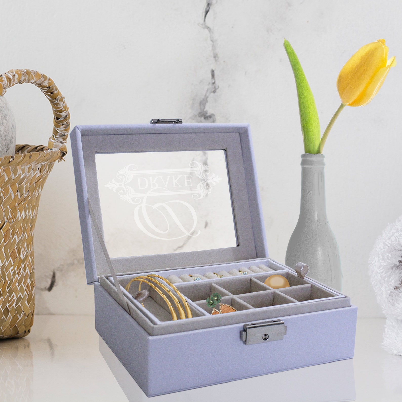 Personalized Jewelry Case Engraved Jewelry Box Custom - Etsy