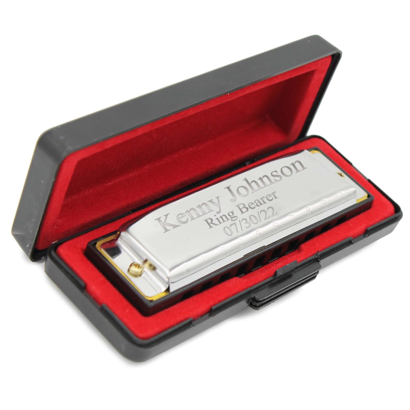 Personalized Stainless Steel Harmonica Groomsmen Gift Fathers Day Gift ...