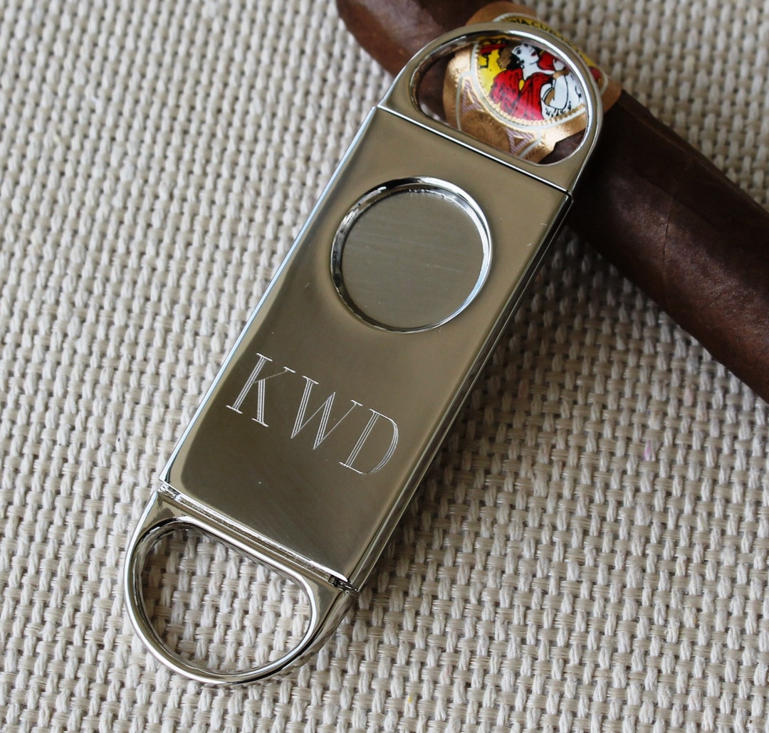 Engraved Cigar Cutter, Personalized Cigar Cutter, Groomsmen Gift ...