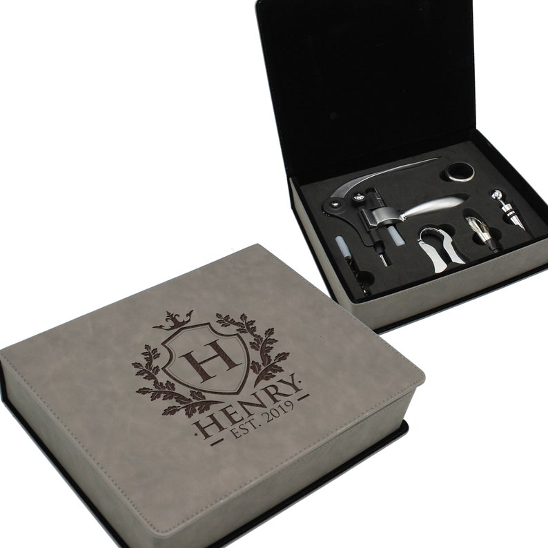 Wine Gift Set Wine Tools 5Pc Wine Opener Set Personalized | Etsy