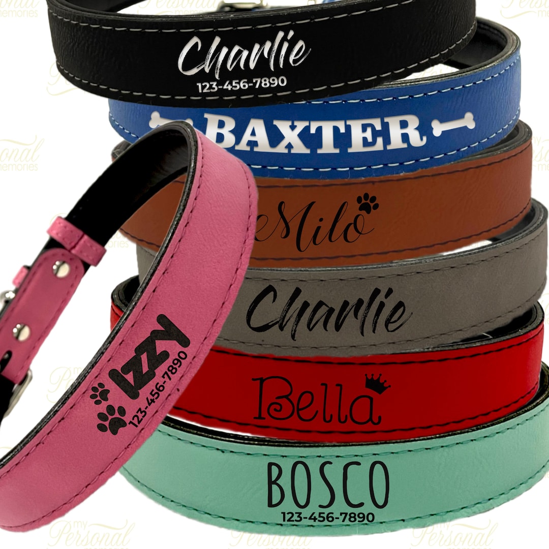 Personalized Dog Collar With Phone Number, Custom Dog Collar With Name ...