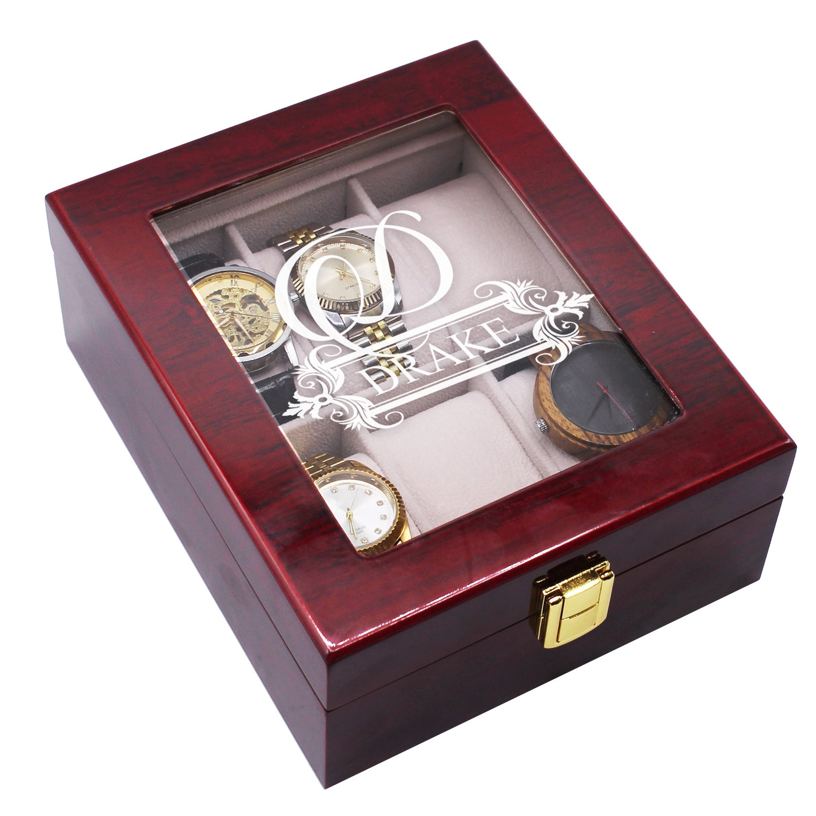 Personalized 6 or 10 Watch Display Case Custom 6 or 10 Watch - Etsy