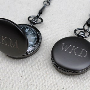 Engraved Pocket Watch Personalized Pocket Watch Gunmetal - Etsy