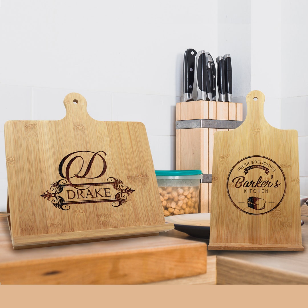Cookbook Stand, Cook Book Holder, Kitchen Tablet Stand, Personalized ...