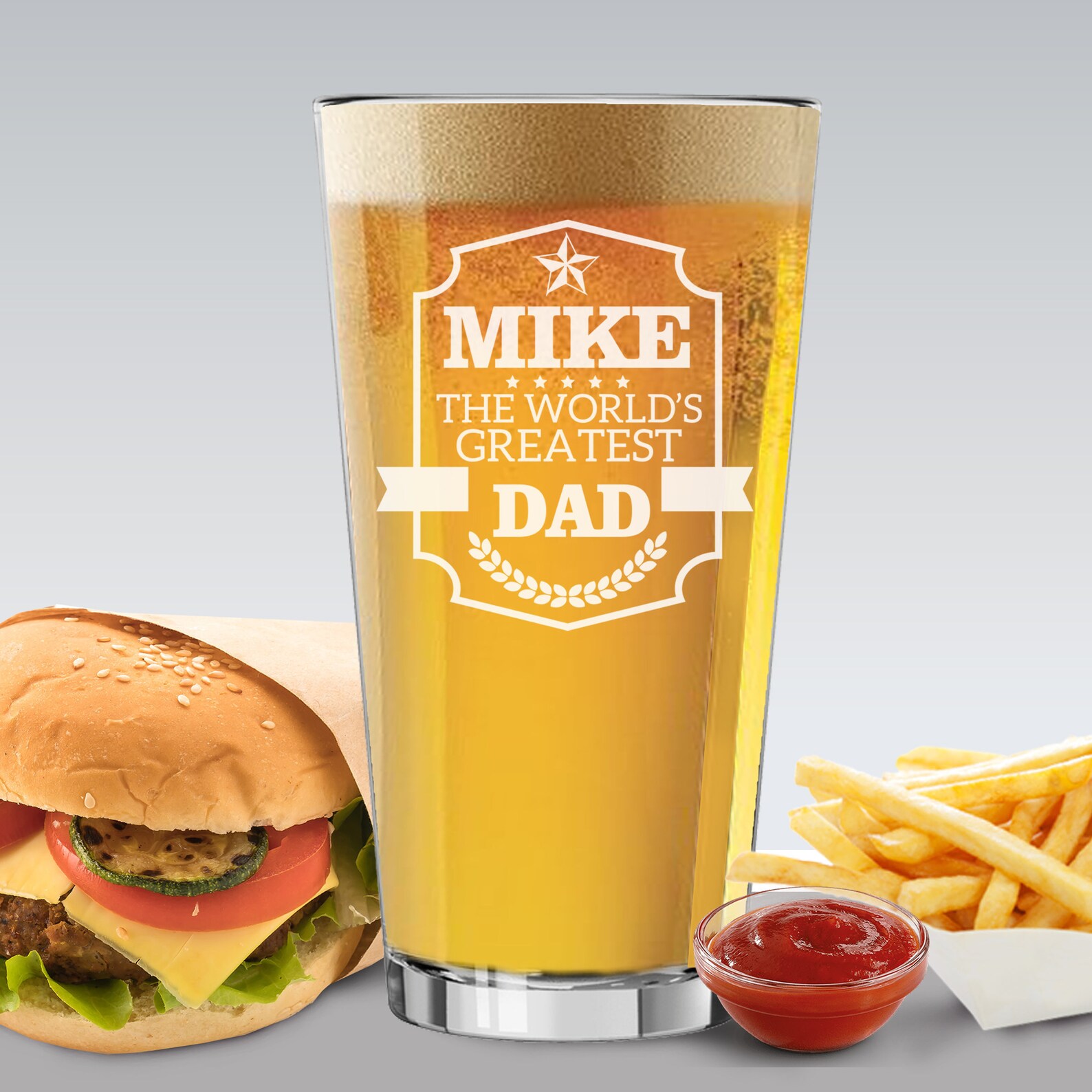 Words Greatest Dad Pint Glass Engraved Pint Glasses for Dad - Etsy