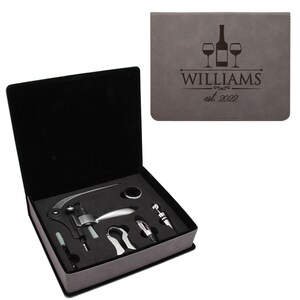 Wine Gift Set Wine Tools 5pc Wine Opener Set Personalized - Etsy