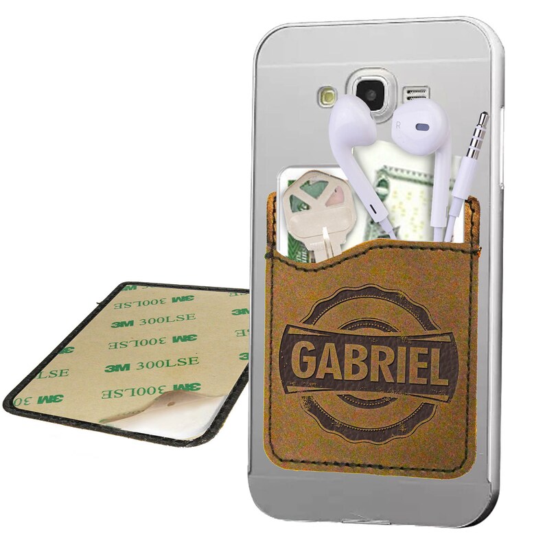 Personalized Cell Phone Card Holder, Stick on Wallet, Stick on Card ...