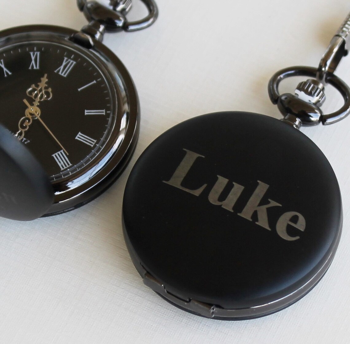 Black Pocket Watch, Personalized Pocket Watch, Gifts for Groomsmen ...