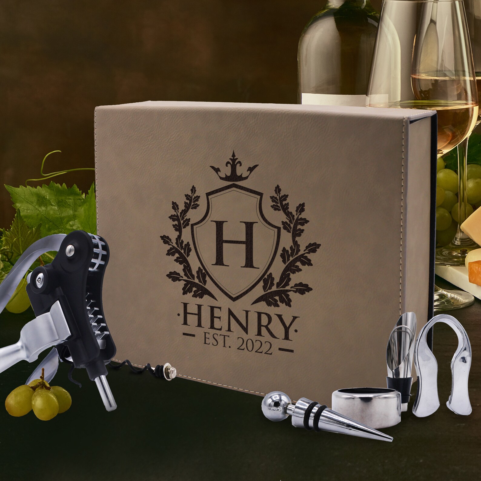 Wine Gift Set Wine Tools 5pc Wine Opener Set Personalized - Etsy