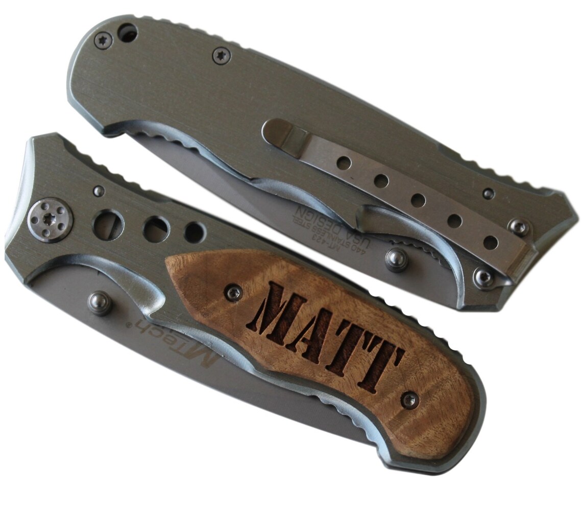 Personalized Pocket Knife With Metal Blade, Engraved Knife, Groomsmen ...