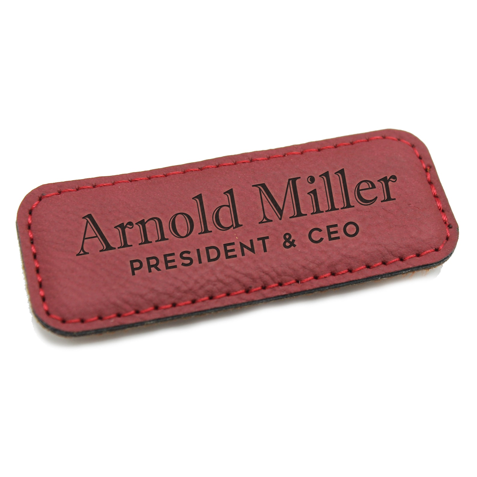 Leather Name Tag Name Tags Magnetic Oval Name Badge - Etsy