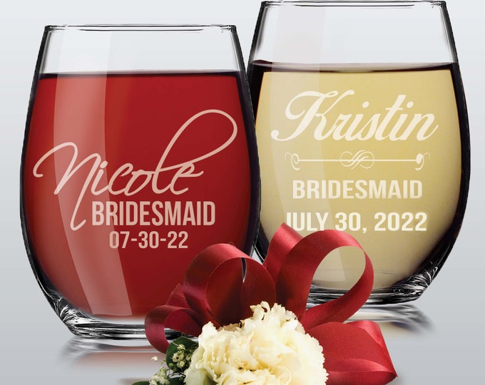 Etched Wine Glasses Personalized Wine Glass Custom Wine Etsy