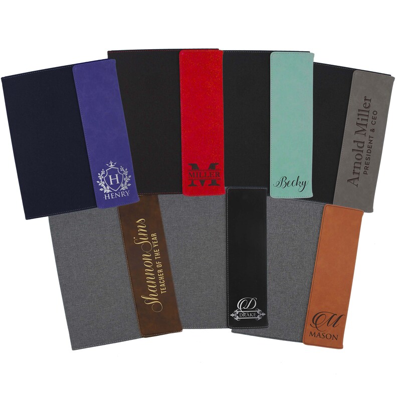 Custom Personalized Leather and Canvas Padfolio, Personalized Notepad ...