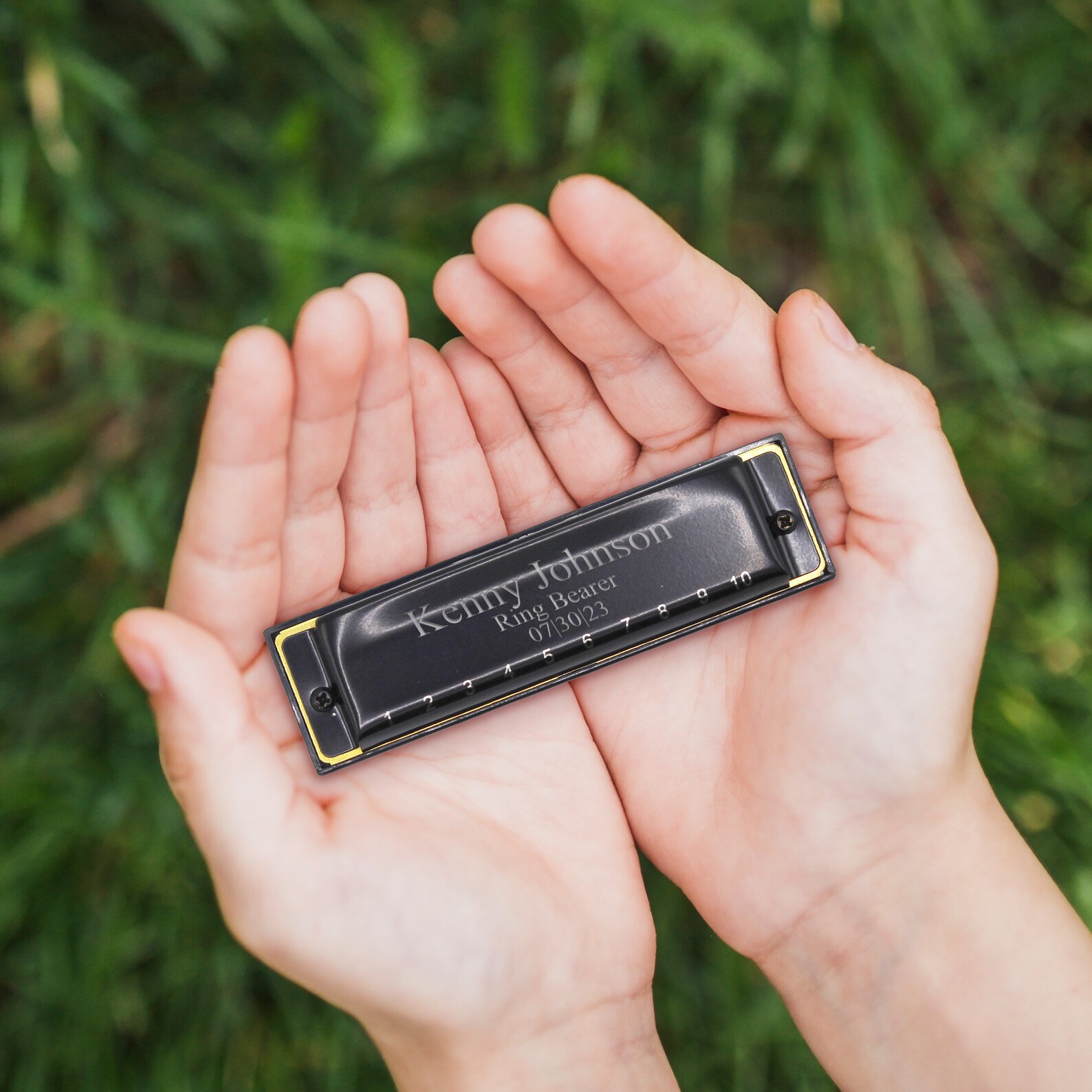 Personalized Black Harmonica - Groomsmen Gift - Best Man Gift - Fathers ...