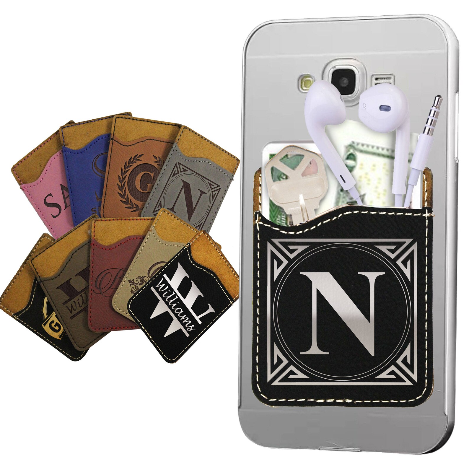 Adhesive Card Wallet Personalized Cell Phone Wallet Stick on - Etsy