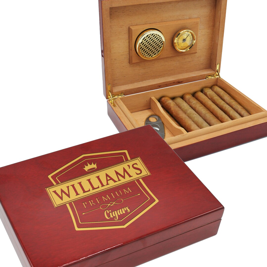 Humidor Cigar Box, Personalized Cigar Gift Box, Custom Cigar Box ...