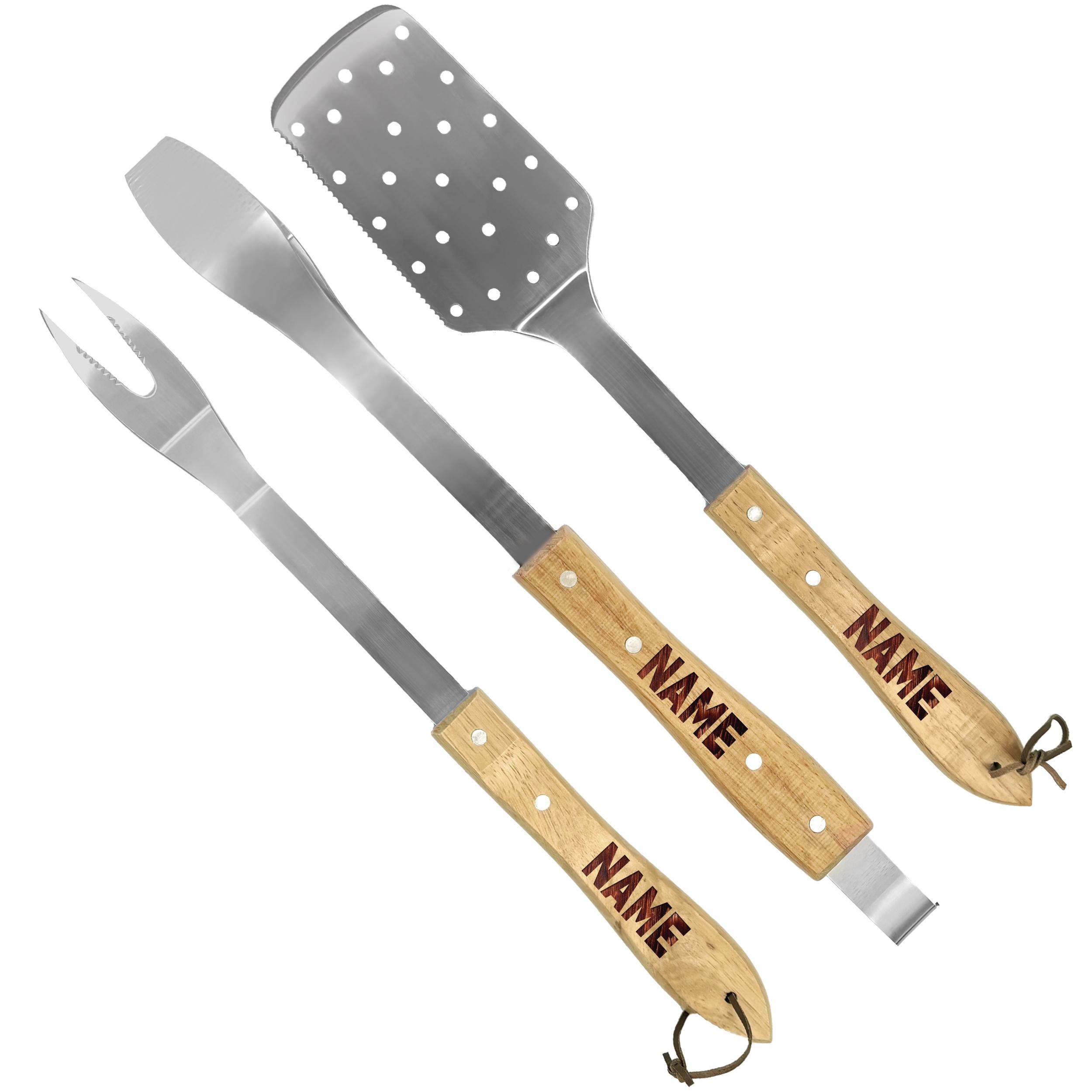 Custom Engraved Grill Set, Customized Grill Tools, Grilling Kit for Dad ...