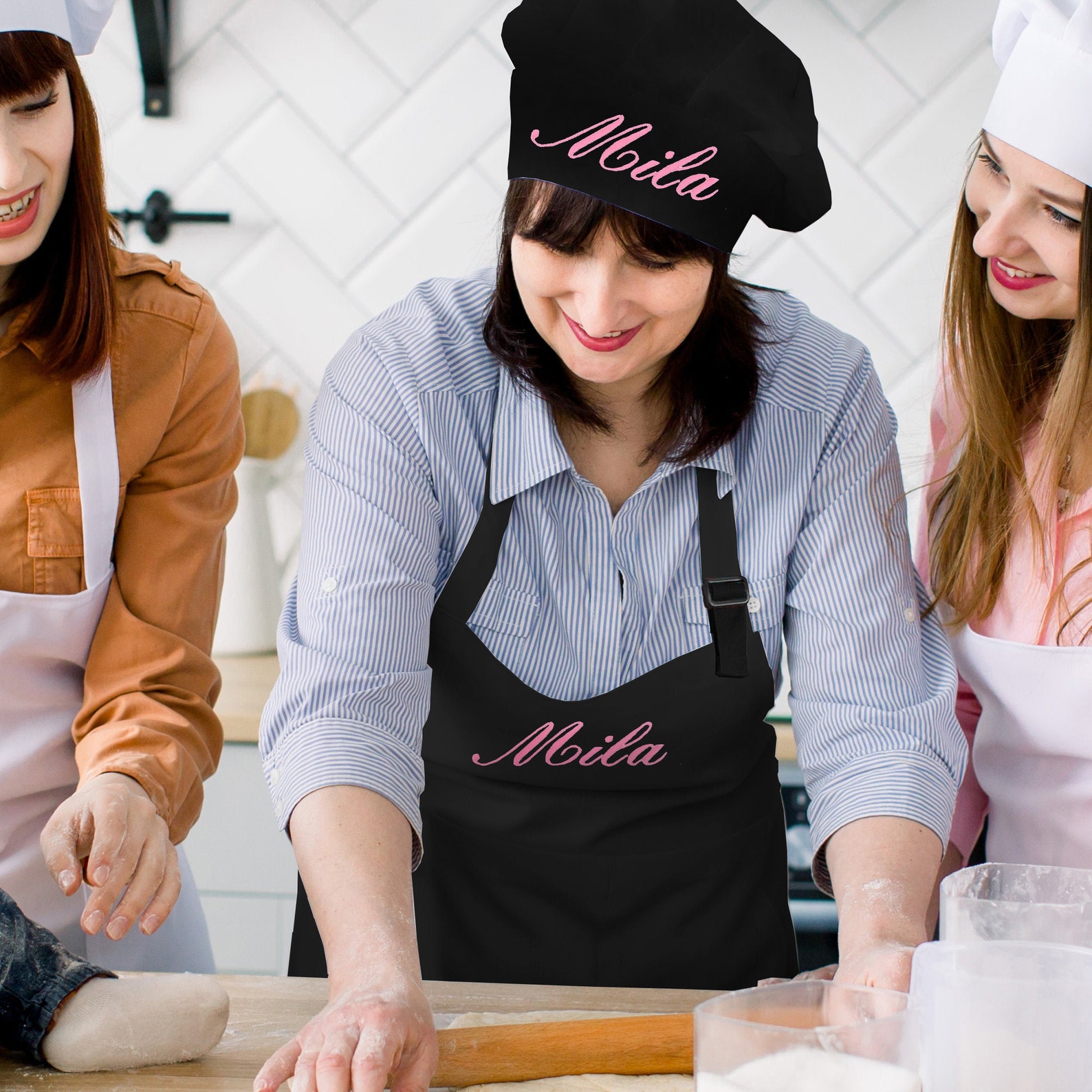 Apron and Chef Hat Set for Adults Monogrammed Apron and Hat | Etsy