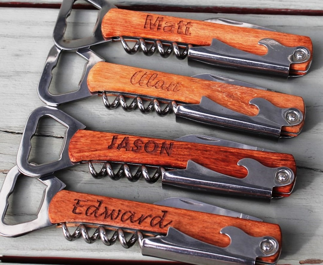 Personalized Corkscrew and Multi-tool - Groomsmen Gifts - Wedding Party ...