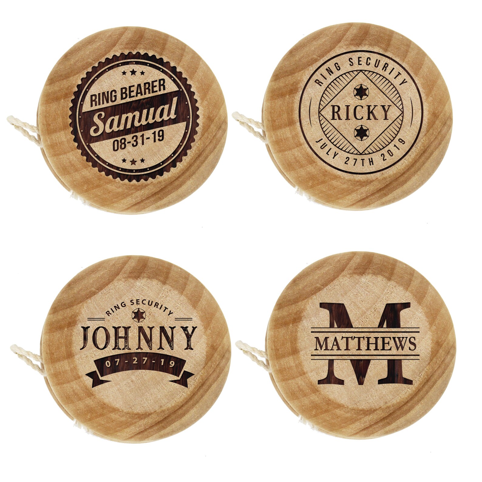 Wood Yo Yo, Yo Yos, Personalized Ring Bearer Gift, Party Favor for ...
