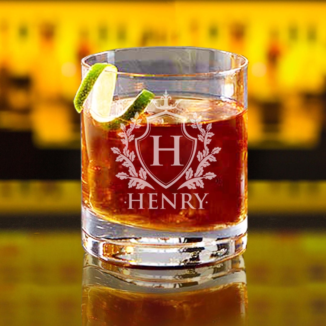 Custom Whiskey Glass Monogrammed Whiskey Glasses Rocks Glasses