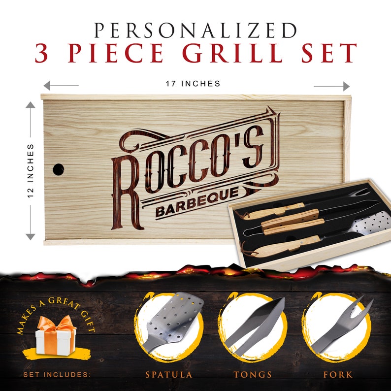 Custom Engraved Grill Set Customized Grill Tools Grilling - Etsy