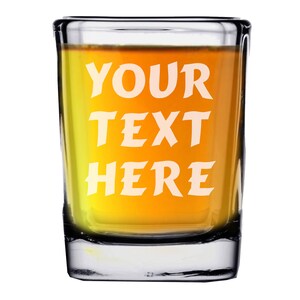 Personalized Square Shot Glass, Custom Engraved Shot Glass, Your Text ...