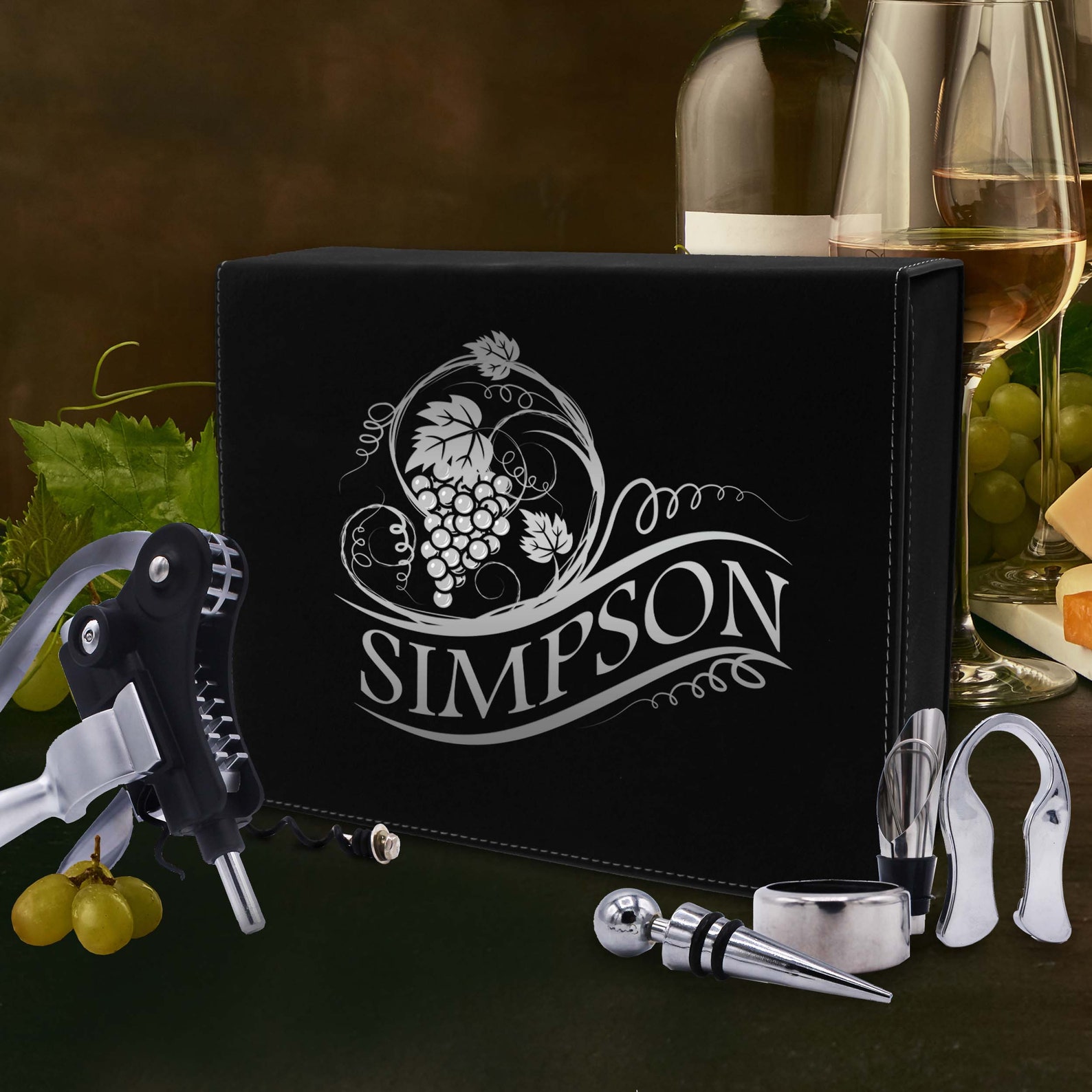 Wine Gift Set Wine Tools 5pc Wine Opener Set Personalized - Etsy