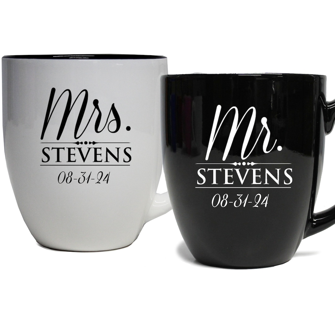 Couples Coffee Mug Set, Wedding Coffee Mug, Newlywed Coffee Cups ...
