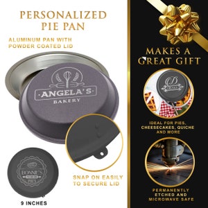 Personalized Pie Pan, Custom Pie Dish, Engraved Pie Server, Aluminum 9 ...