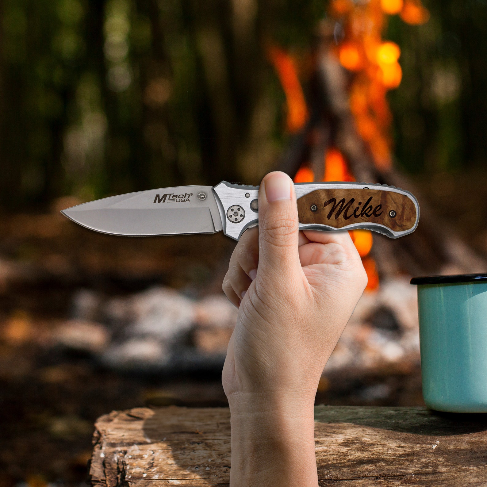Personalized Pocket Knife With Metal Blade, Engraved Knife, Groomsmen ...