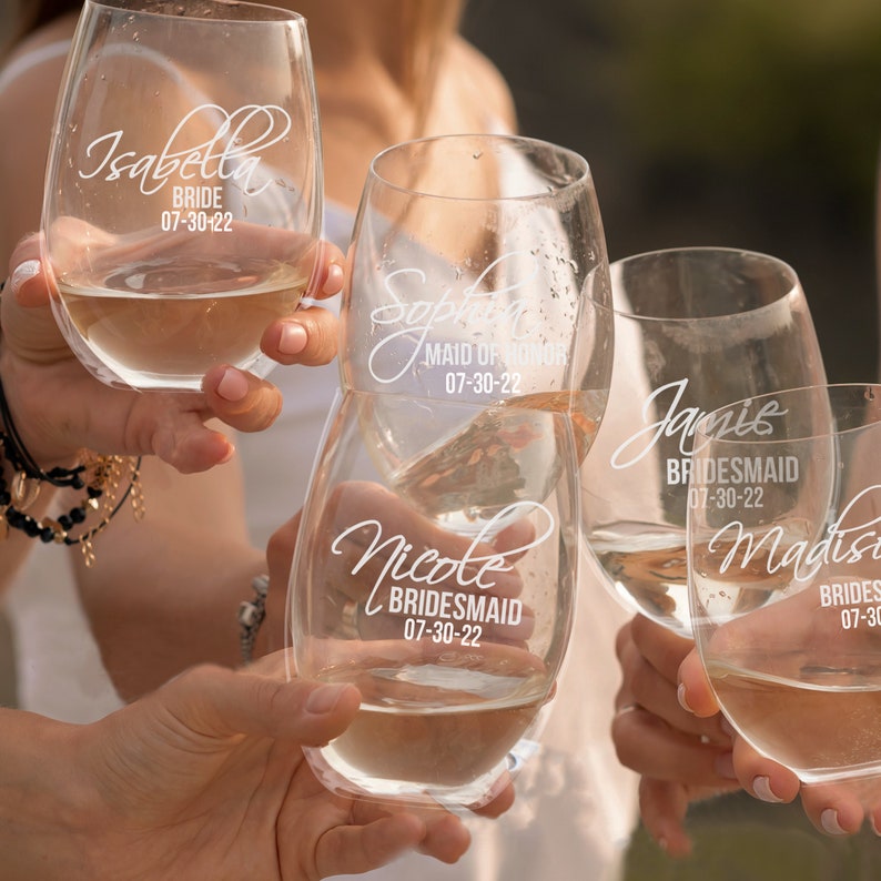 Personalized Stemless Wine Glasses Etched Wine Glasses - Etsy