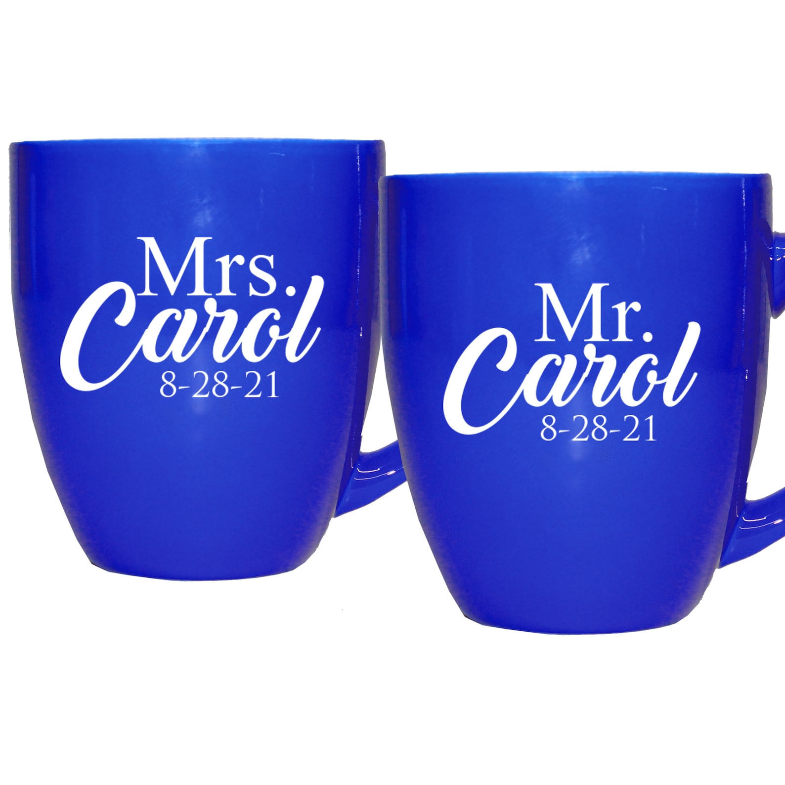 Personalized Mr And Mrs Coffee Mugs Set Of 2 Custom Mr Mrs Etsy