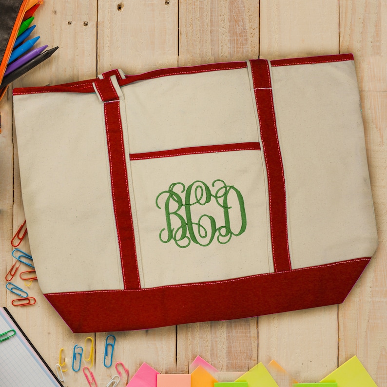 Monogrammed Canvas Tote Bag Personalized Canvas Tote Bag - Etsy