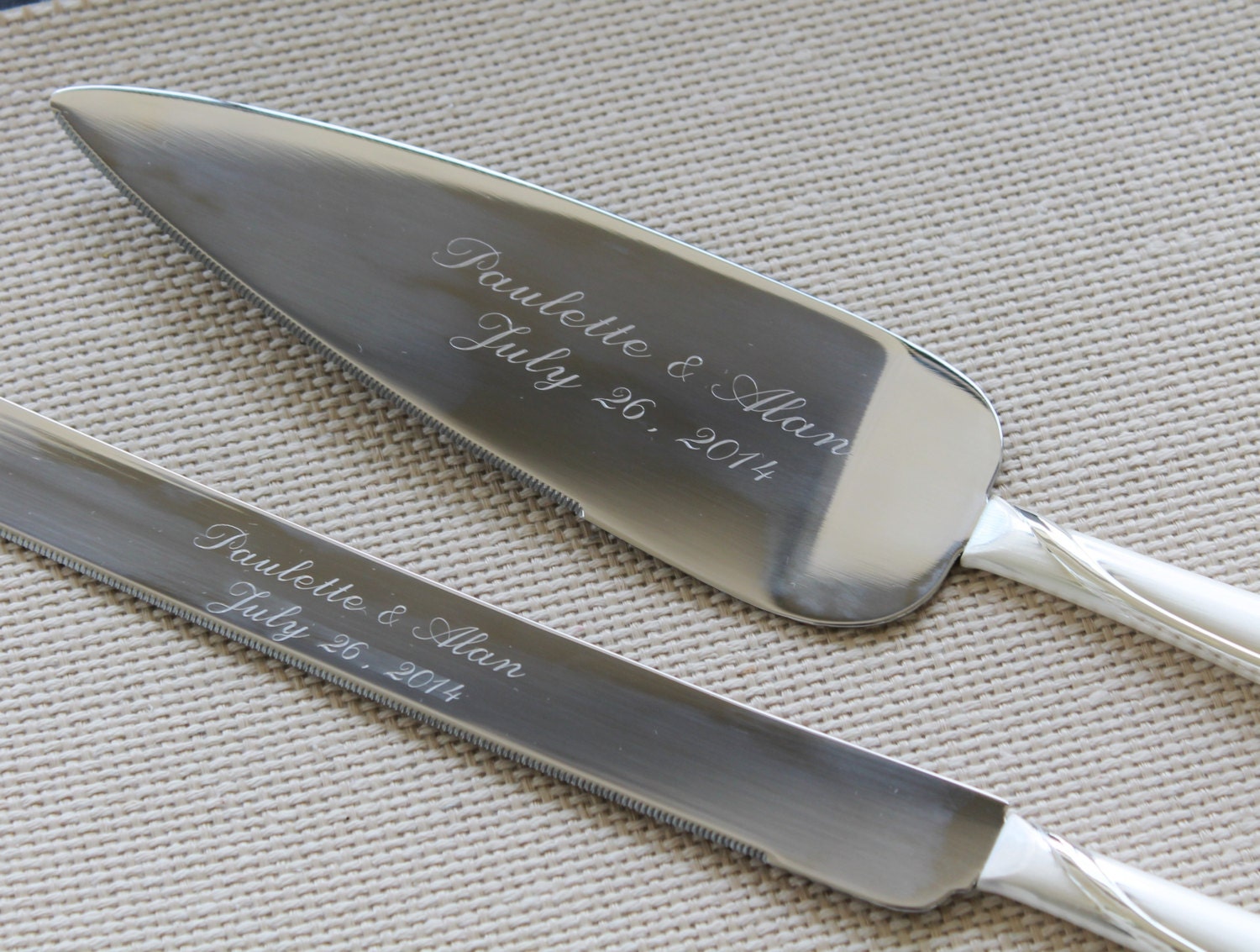 Personalized Engraved Cake Server Set Wedding Gift - Etsy
