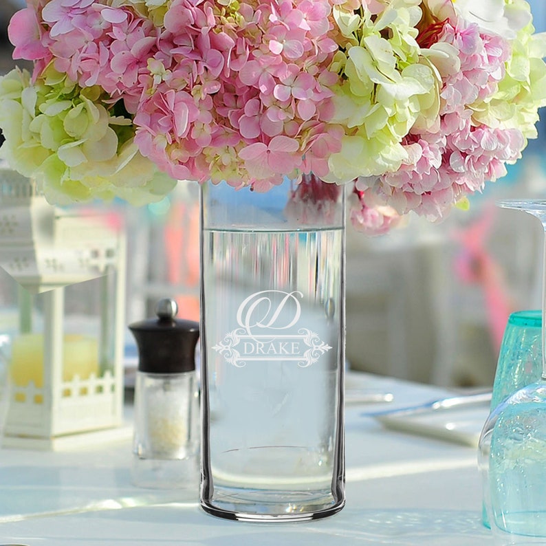Personalized Vase Flower Vase Glass Monogrammed Flower Vase - Etsy