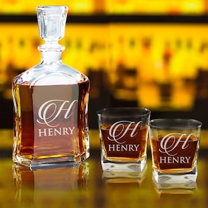 Decanter and Glasses Gift Set - Personalized Decanter With Gift Box ...