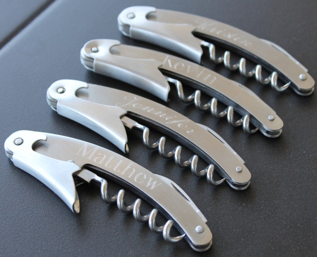 Personalized Steel Corkscrew - Groomsmen Gifts - Wedding Party Gifts ...