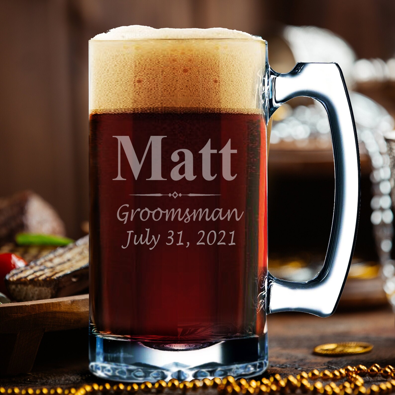 Personalized Beer Mug Glasses Beer Mugs Groomsmen T Beer Etsy