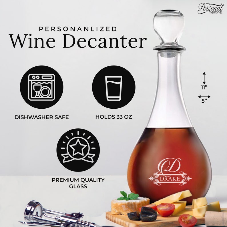 Wine Decanter Personalized Wine Carafe Personalized Wine - Etsy