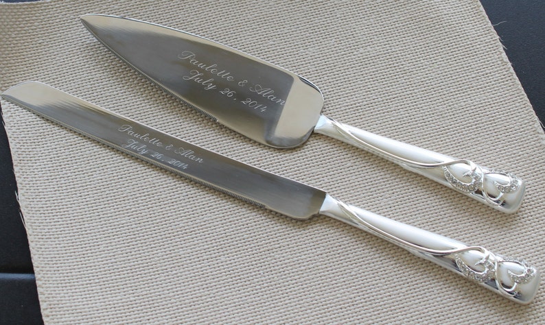 Personalized Engraved Cake Server Set Wedding Gift | Etsy