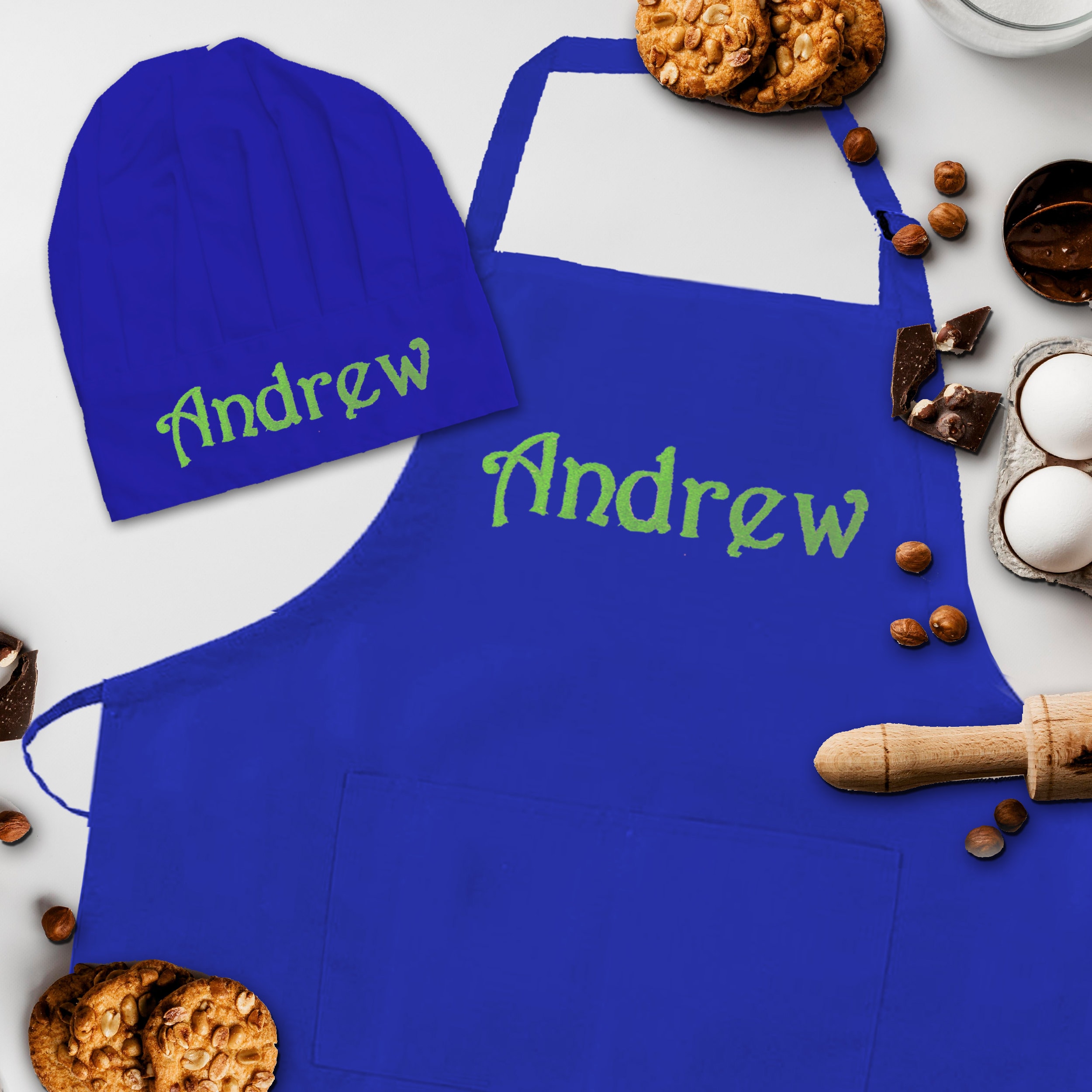 Apron and Chef Hat Set for Adults, Monogrammed Apron and Hat, Custom ...