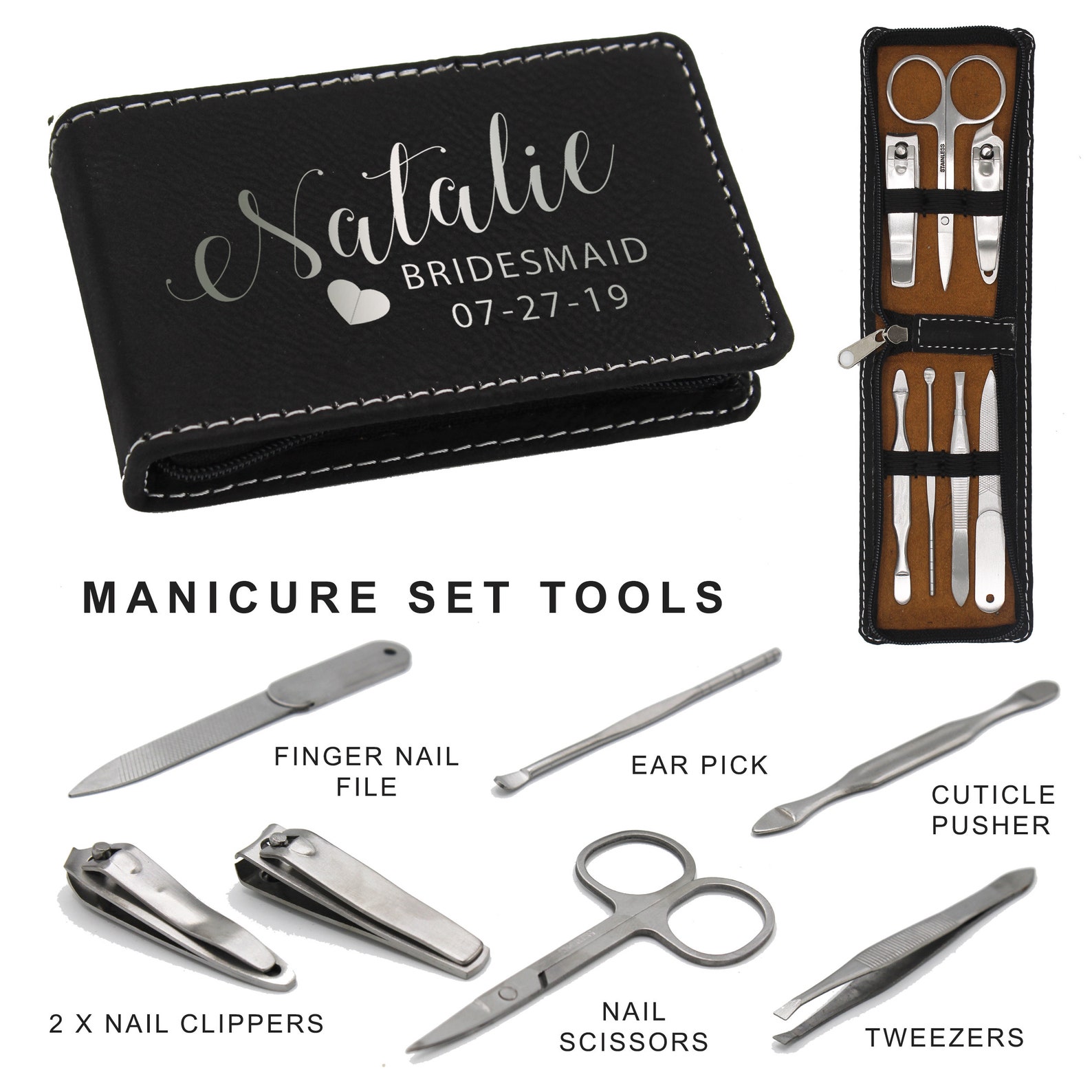 Personalized Manicure Set Manicure Kit Travel Accessories | Etsy