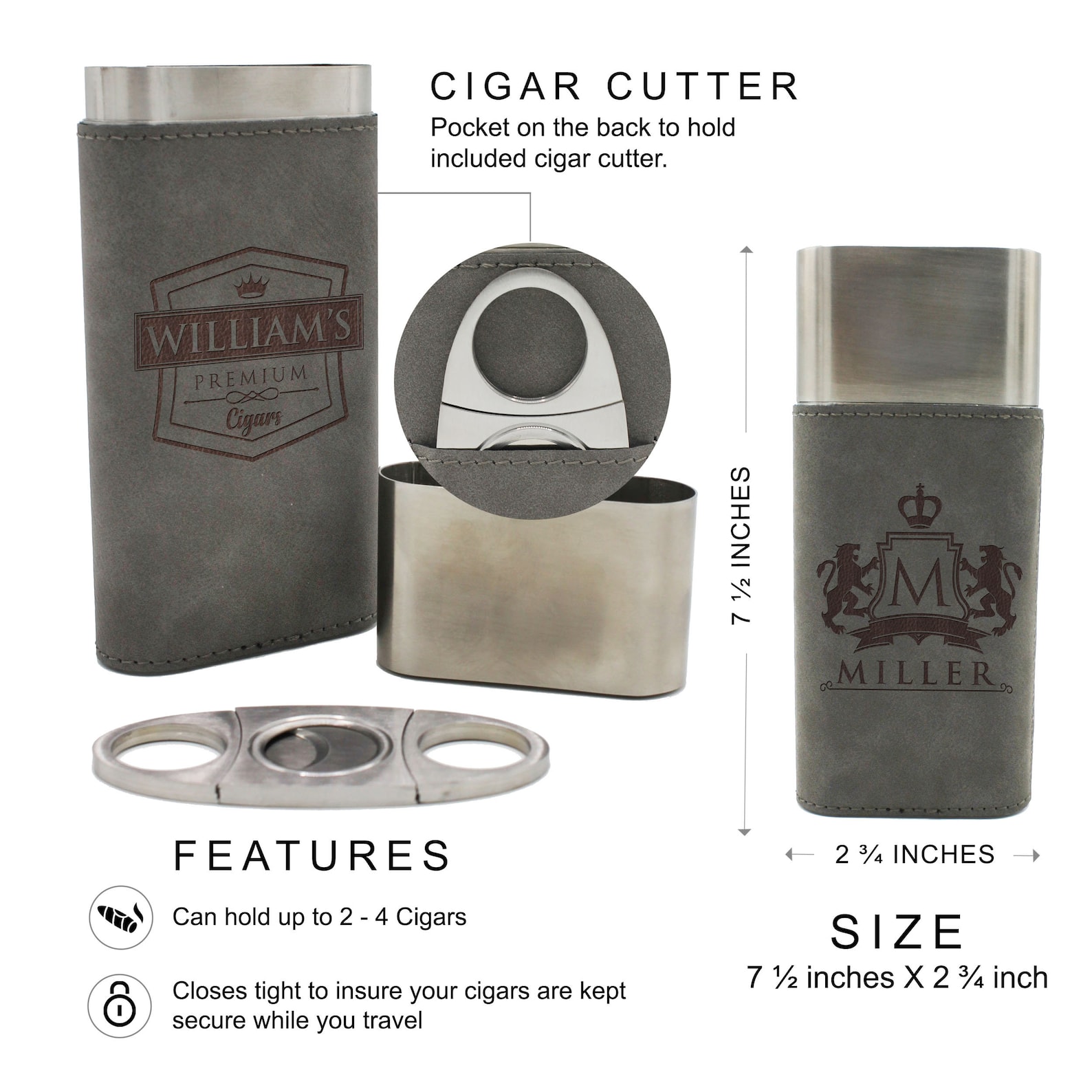 Custom Cigar Case Leather Cigar Accessories Case Cigar - Etsy