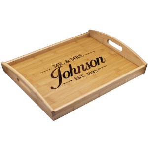 Serving Tray Wood, Serving Tray Personalized, Engraved Serving Tray ...