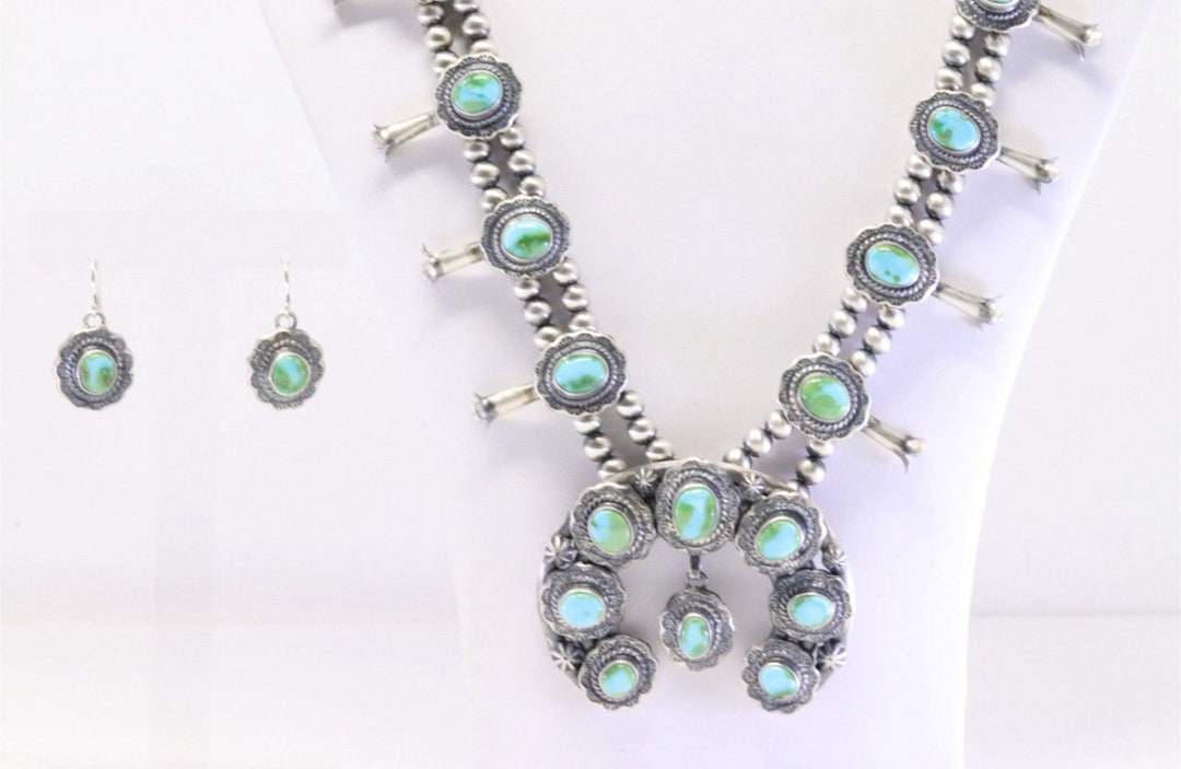 Thomas Francisco, Navajo Nation Silver, 20 Stone Sonora Gold Turquoise ...