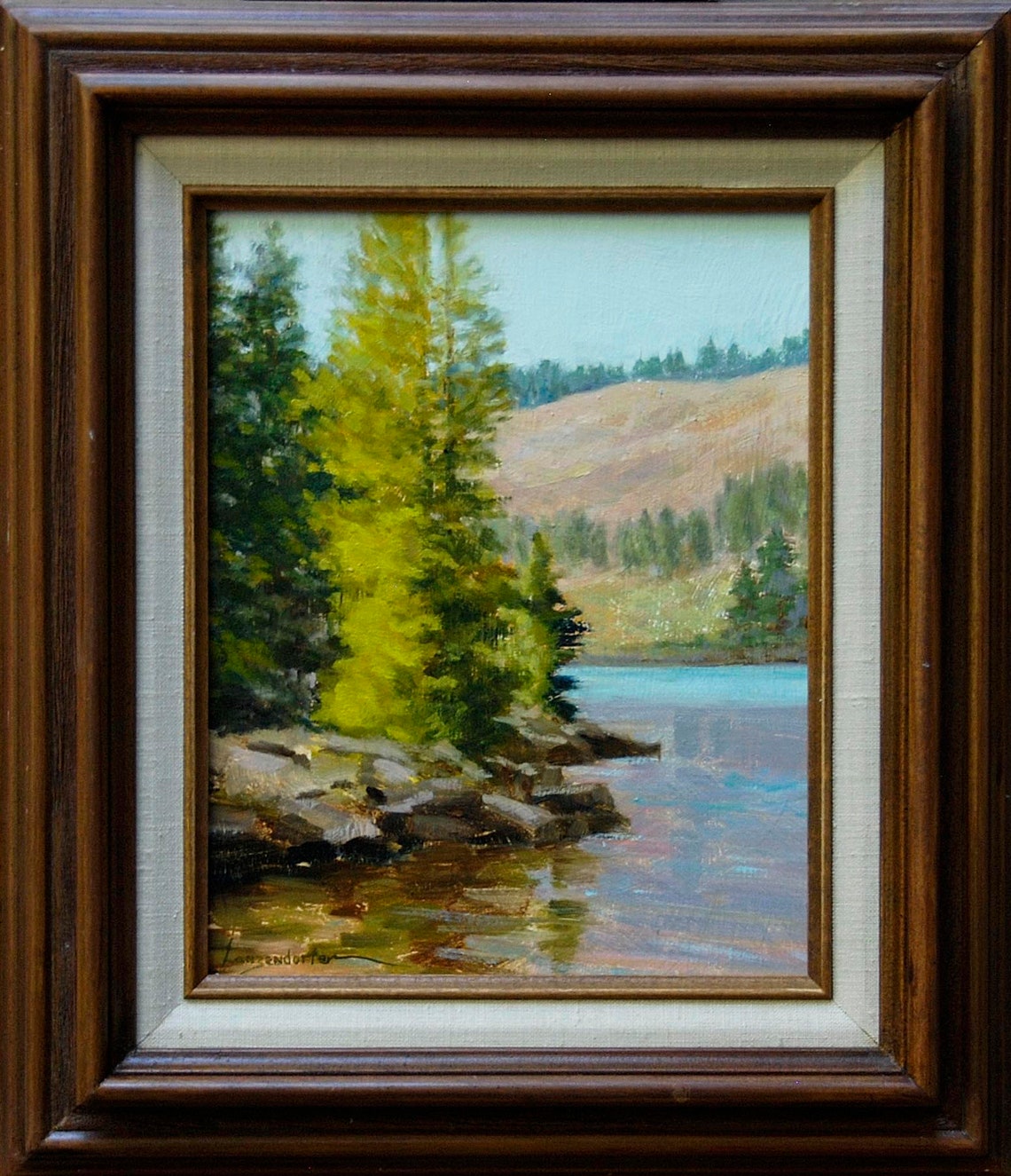 Landscape Oil Painting, Original, Impressionist, Lake, Water, Trees ...